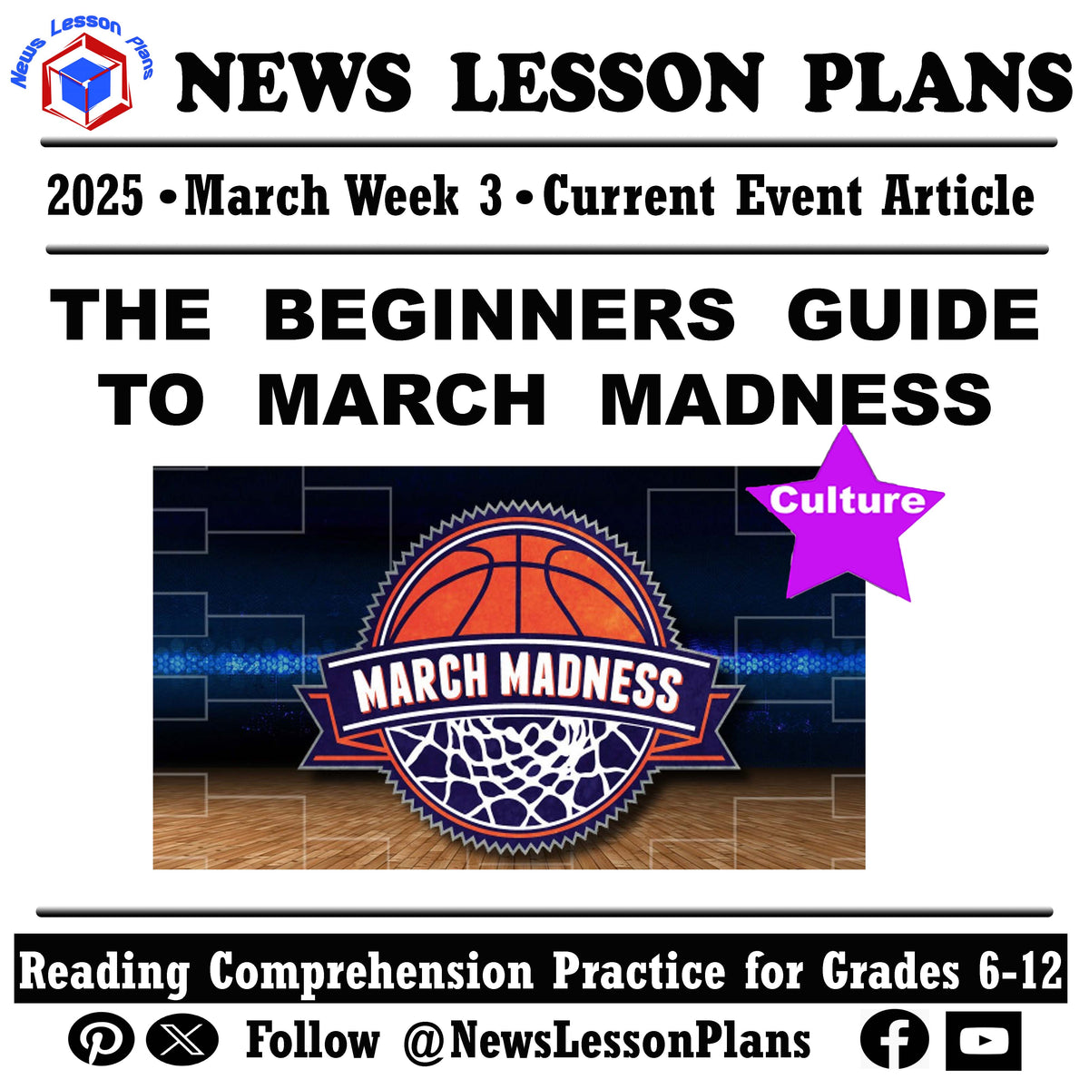 The Beginners Guide to March Madness-Printable Lesson Plan for Reading ...