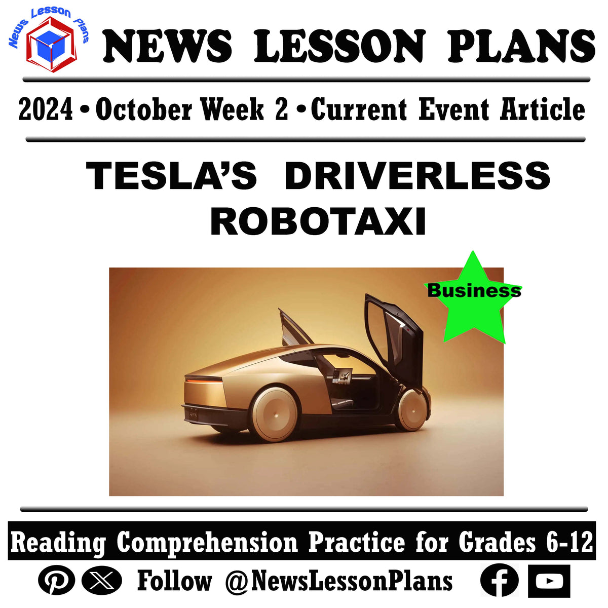 PDF Lesson Plan - Tesla’s Driverless Robotaxi – News Lesson Plans