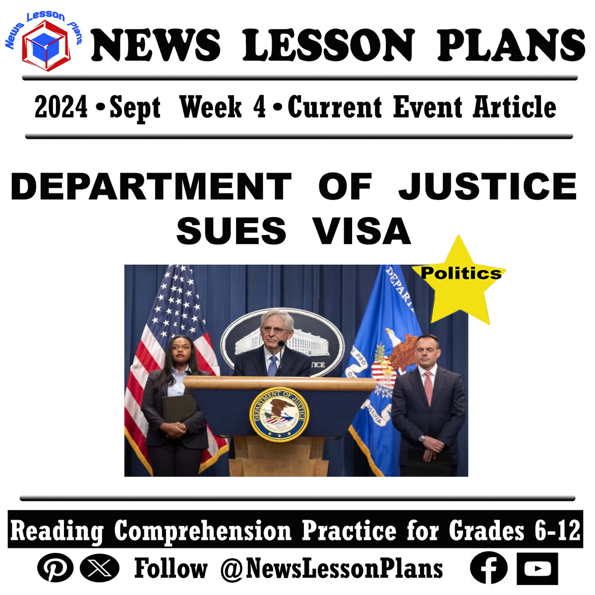 PDF Lesson Plan - Department of Justice Sues Visa – News Lesson Plans